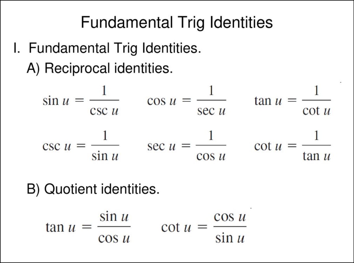 The Basic 8 Trig Identities Worksheet With Answers The Basic 8 Trig Identities Worksheet With Answers