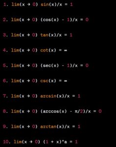 Trig Limit Identities [Trigonometry Identities for Limits]